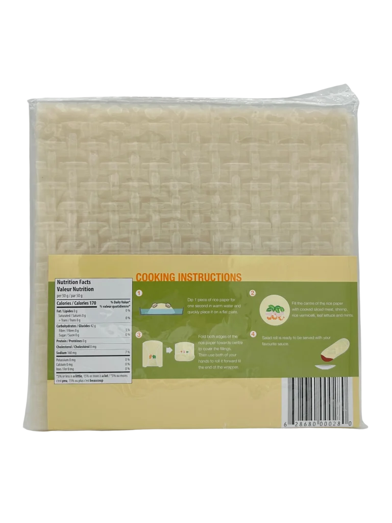 Rice Paper 22cm - Square - Hen Long Market